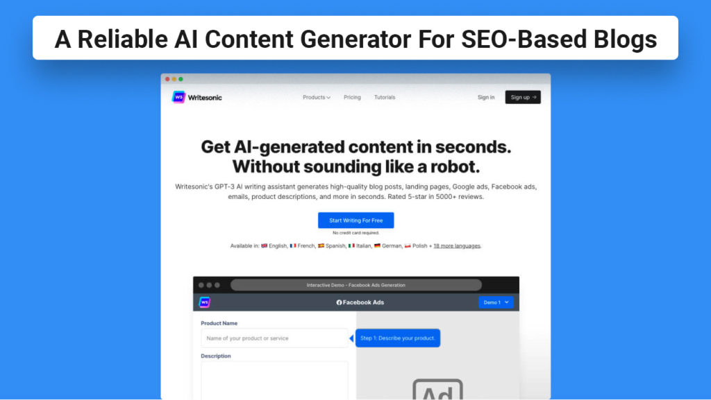 reliable AI content generator for SEO-Based Blogs